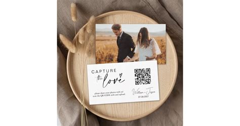 Modern Script Capture The Love Qr Code Card Zazzle