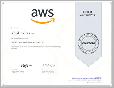 Abid Raheem On Linkedin Aws Coursera Cloudarchitecture