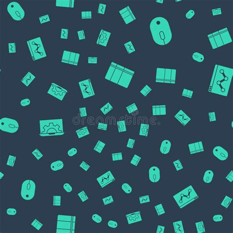 Set Sketchbook Or Album Computer Mouse Web Development And Website Statistic On Seamless