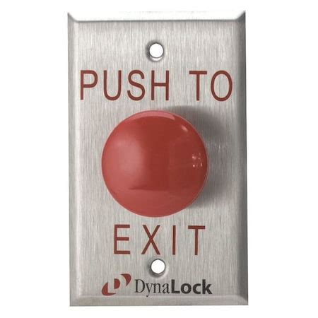 Dynalock Push To Exit Button SS Red LED Zoro Com