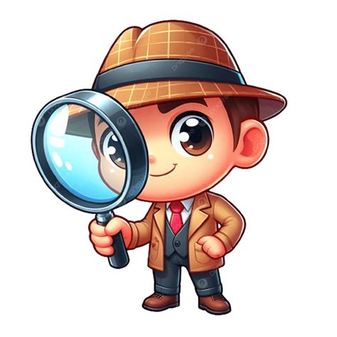 Detective De Dibujos Animados Con Lupa Clipart Gratis Detective Panda