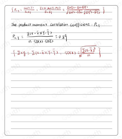Solved 9 Calculate The Product Moment Correlation Coefficient Betweed And Y Series From The