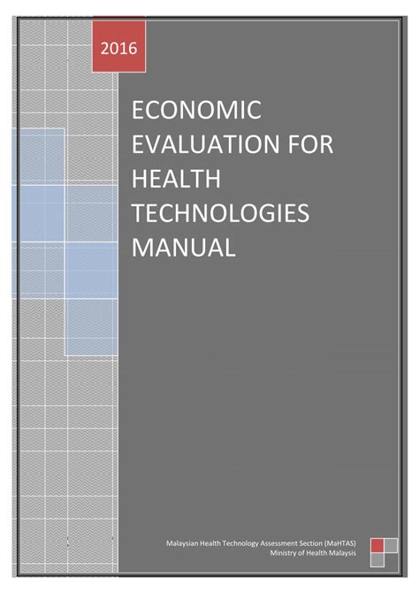Pdf Economic Evaluation For Health Technologies Manual