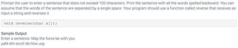 Solved Prompt The User To Enter A Sentence That Does Not