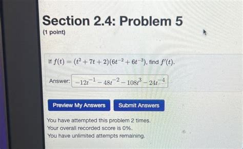 Solved Section 24 Problem 5 1 Point If
