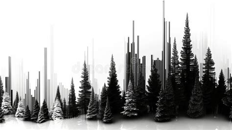 Abstract Forest Blending Nature And Bar Graph Elements Stock Illustration Illustration Of