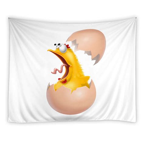 Funny Screaming Chicken Egg Simple White Yellow Wa Vicedeal