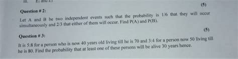 Solved Er And E 11 Question 2 5 Let A And B Be Two Chegg Com