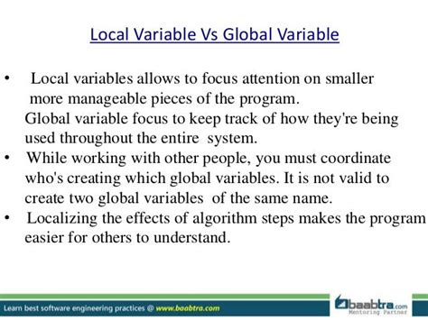 scope of variable