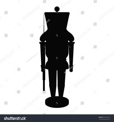 Isolated Nutcracker Soldier Silhouette On White Stock Vector 724645735