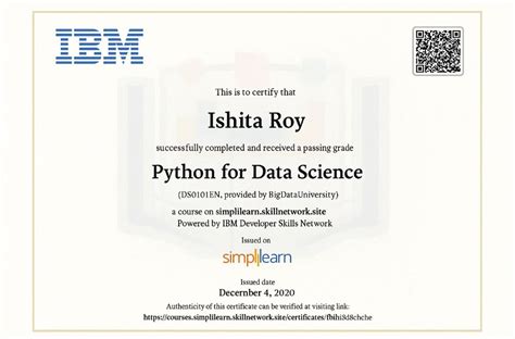 Python Datascience Ibm Simplilearn Certificate Lifelonglearning