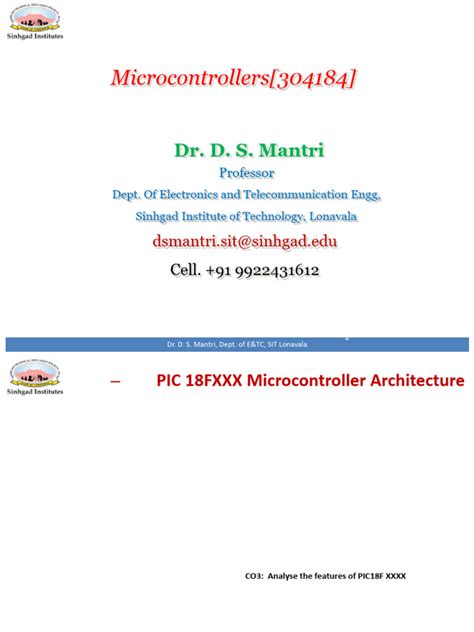 Unit 3 Pic 18fxxxx Microcontroller Architecture 1 Pdf