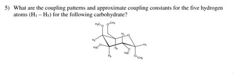 solved 5 what are the coupling patterns and approximate