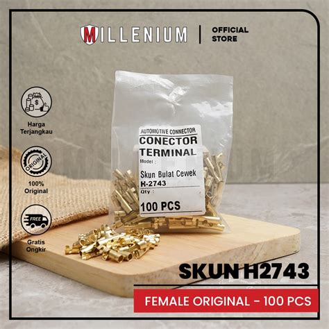 Jual Terminal Skun Bulat Cewek Skun Female Konektor Kabel Bulat Skun Cewek Bulat H