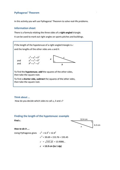 Solution Pythagoras Theorem Note Studypool