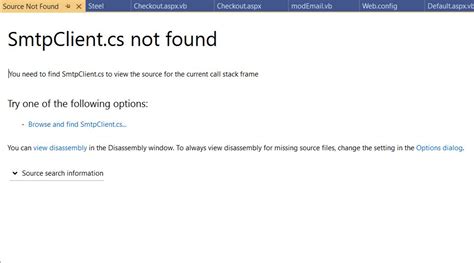 Solved ASP Net Step Into Error When Emailing Experts Exchange