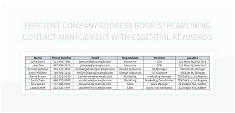 efficient company address book streamlining contact management with
