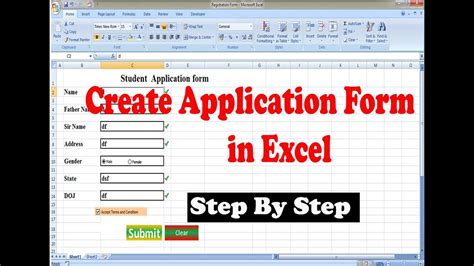 Create Application Form In Excel In Kannada Youtube