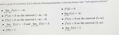 solved ketch a graph of a function f x ﻿with the following
