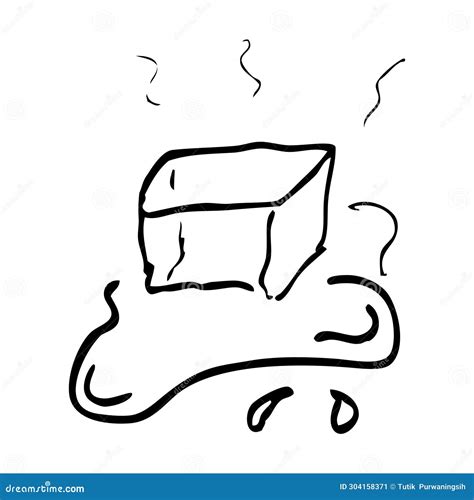 Ice Cube Hand Draw Doodle Simple Vector Stock Vector Illustration Of Refrigerate Sketch