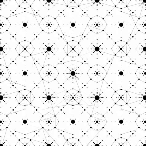 Black Lines And Dots Seamless Geometric Pattern Monochrome Wallpaper Premium Ai Generated Image