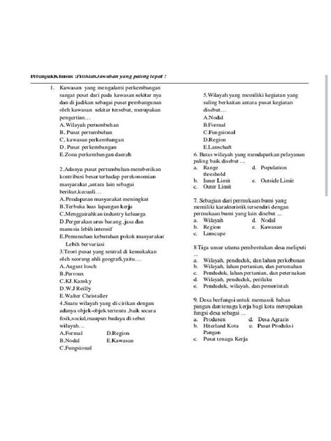 Soal Geografi Pdf