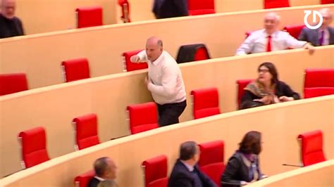 ხმაური პარლამენტის სხდომაზე პატრიოტთა ალიანსის წევრმა ემზარ კვიციანმა გიგა ბ Coub