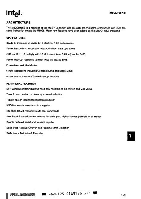 Mg80c196kb 16 Bit High Performance Chmos Microcontroller Intel