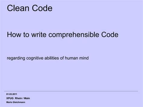 Empathic Programming How To Write Comprehensible Code Ppt