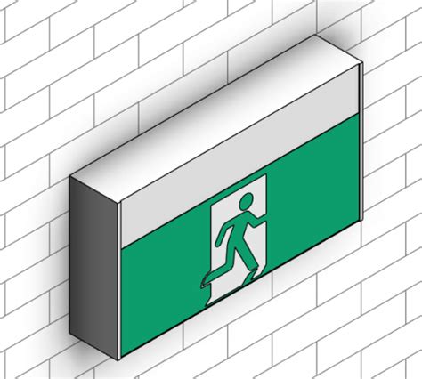 Large LED Exit Sign Wall Mount Galaxy 32M BIM MEP AUS