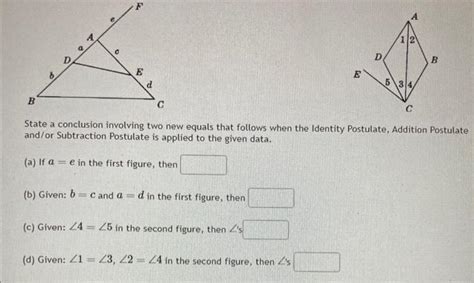 Solved State A Conclusion Involving Two New Equals That