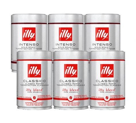 Illy Coffee Beans Duo Classico And Intenso Espresso 6 X 250g