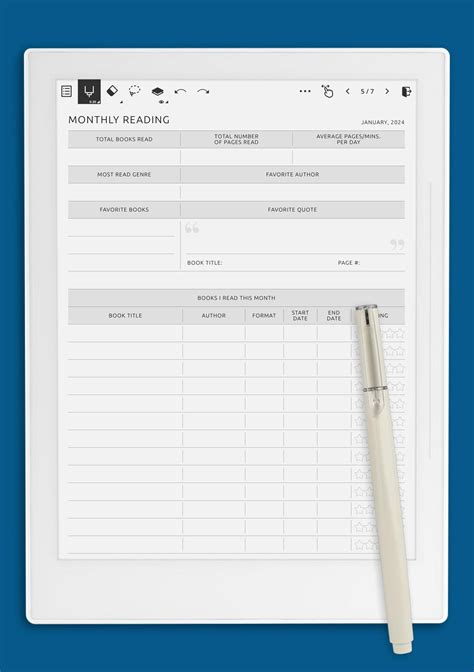 Download Printable Monthly Reading PDF