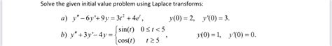 Solved Solve The Given Initial Value Problem Using Laplace