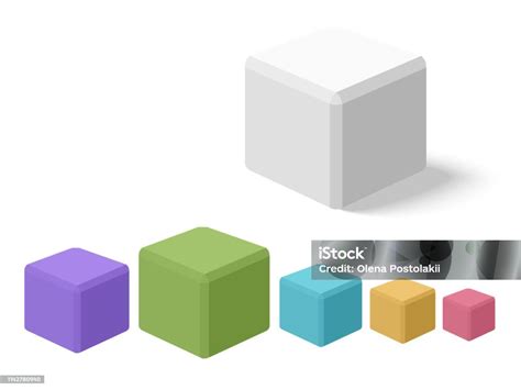 고립 된 배경에 모따기 흰색 현실적인 큐브 멀티 컬러 큐브 벡터 일러스트 0명에 대한 스톡 벡터 아트 및 기타 이미지 0명 3차원 형태 개념 Istock