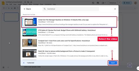 How to embed a YouTube video in a Google Slides presentation