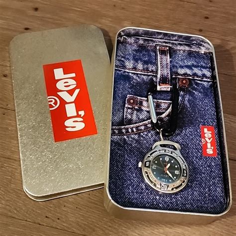 Levis Accessories Levis Clip On Pocket Silver Watch In Box New
