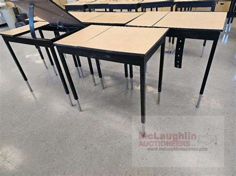 Modular Classroom Desks Hinged Tops Mclaughlin Auctioneers Llc Mc