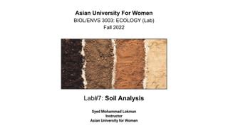Soil Analysis PDF Geography Science