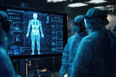 Futuristic Operating Room Visualization System Premium Ai Generated Image