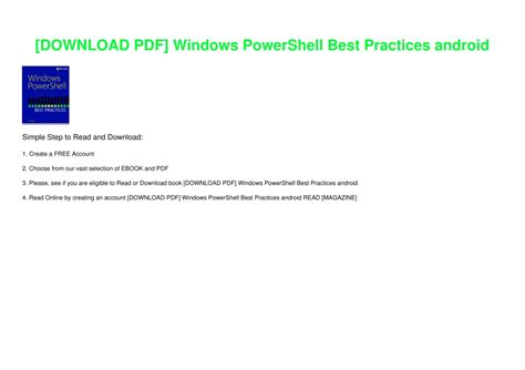 Ppt Download Pdf Windows Powershell Best Practices Android