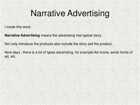 Narrative Advertising
