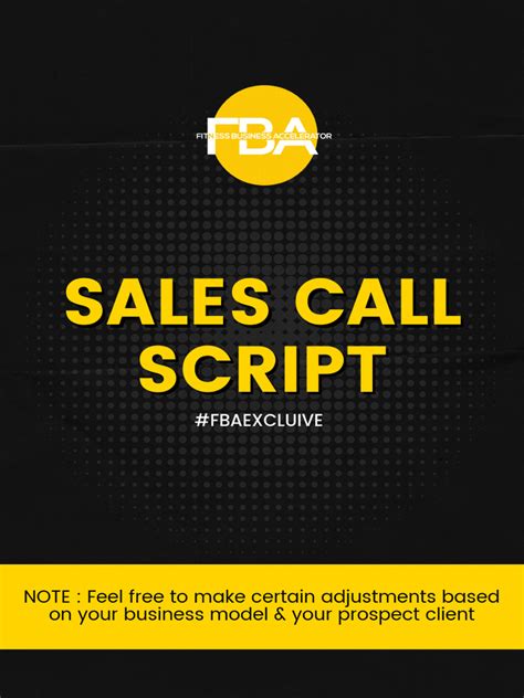 Sales Call Script Pdf Self Improvement