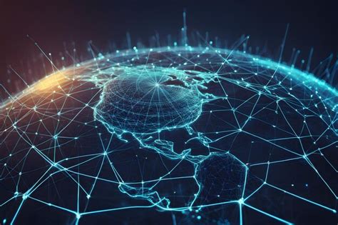 Global Network Connectivity Depicted As A Stylized Data Map Technology Data Background Premium