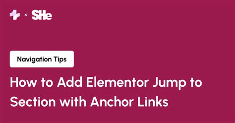 How To Add Elementor Jump To Section With Anchor Links