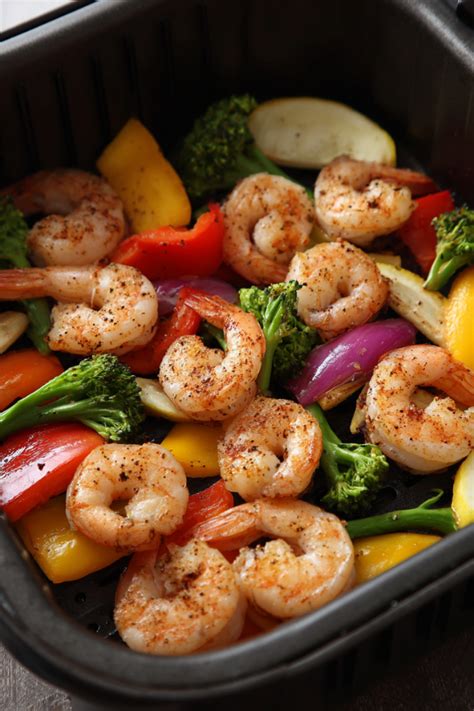 10 Minute Air Fryer Shrimp And Veggie Dinner Easy 10 Minute Meal