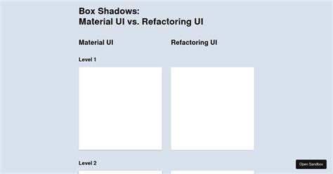 box shadows material ui refactoring ui codesandbox