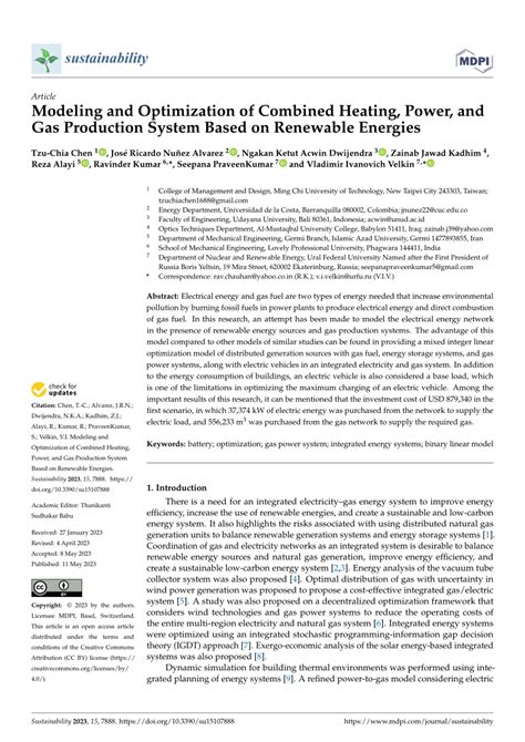 Pdf Modeling And Optimization Of Combined Heating Power And Gas