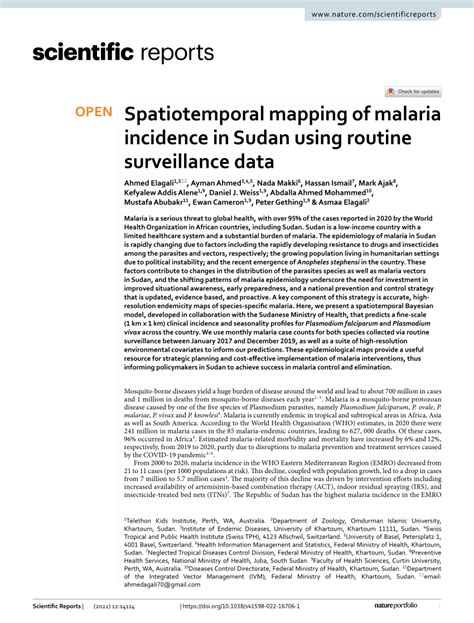 Pdf Spatiotemporal Mapping Of Malaria Incidence In Sudan Using