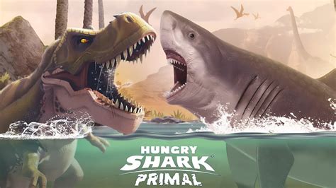 Eat Bigger Dinosaurs in Hungry Shark Primal - All Sharks Unlock Gameplay - YouTube